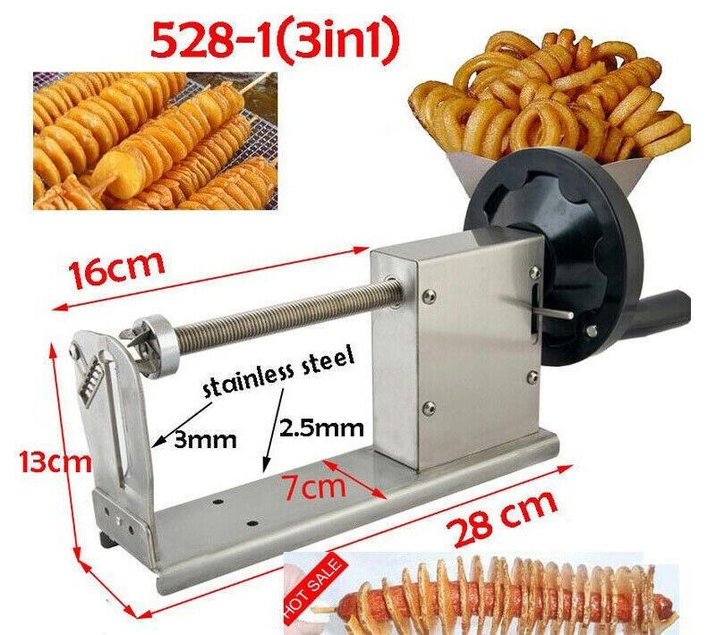 Manual Curly Fries Twister Hot Dog Spiral Potato Cutter machine Potato ...