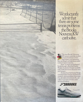 1987 Brooks Vintage Print Ad Nouveau KW Tennis Shoe 80's Fashion ...