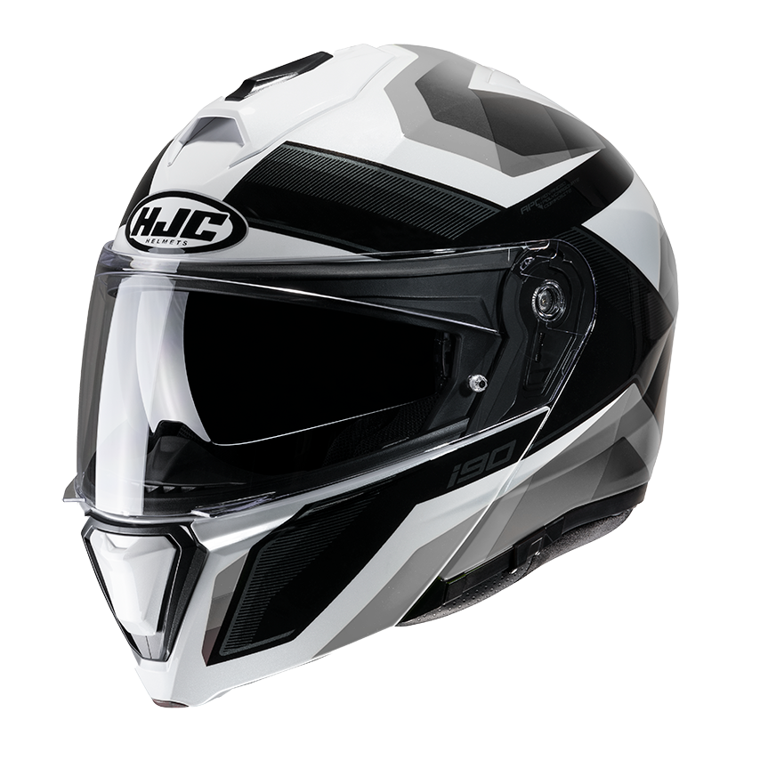 HJC i90 Modular Sun Shield Motorcycle Helmet Lark Gray LG Large Flip ...