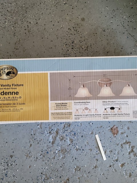 Hampton Bay Andenne 3-light Brushed Nickel Bath Vanity Ceiling Light ...