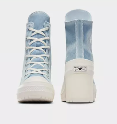SIZE 6.5 -CONVERSE Wmns Chuck 70 De Luxe Heel High Distressed Navy ...