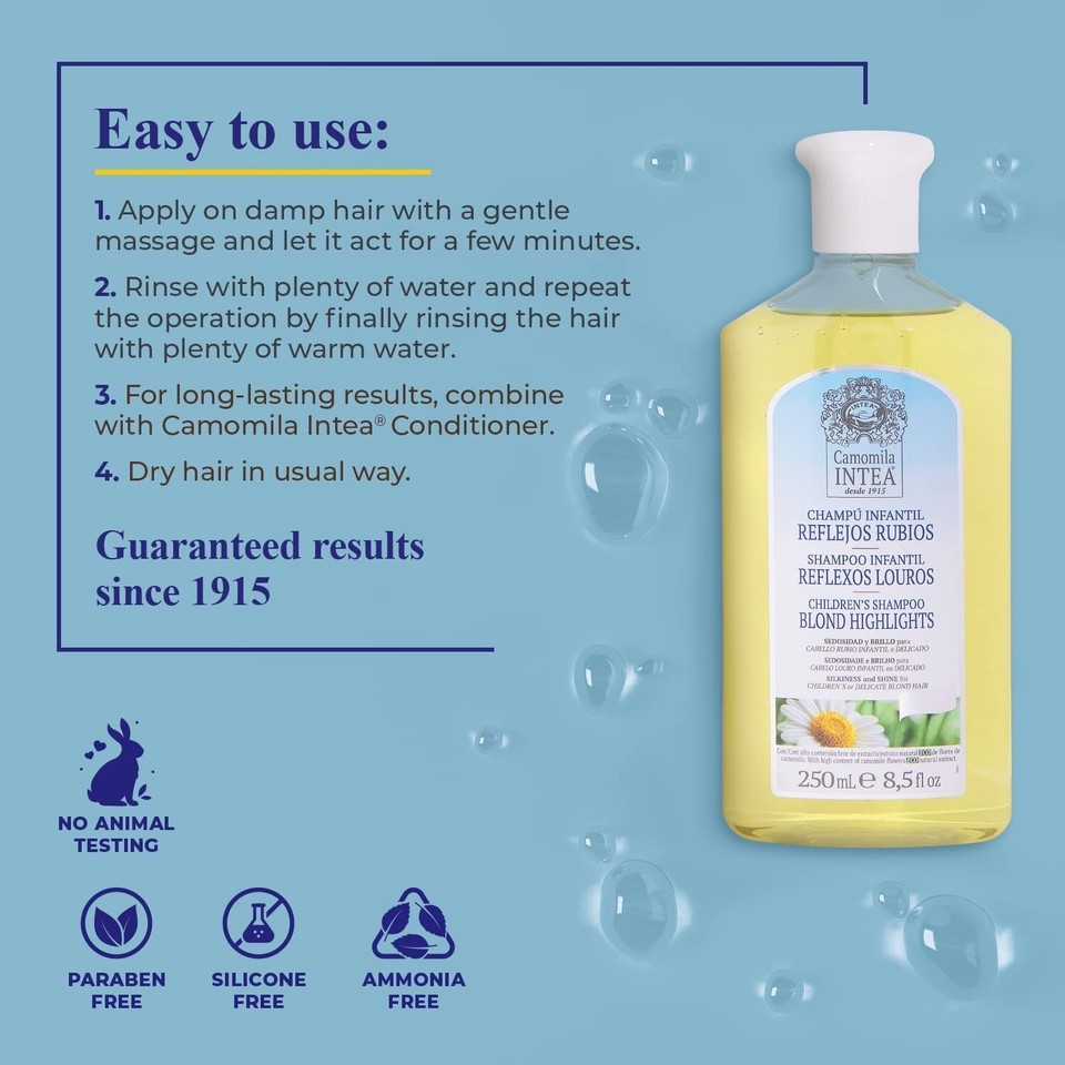 Intea Chamomile Shampoo Hair Lightener for Kids. Shampoo Blonde ...