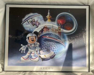 DISNEY ASTRONAUT SPACE MICKEY EPCOT FRAMED PRINT | eBay