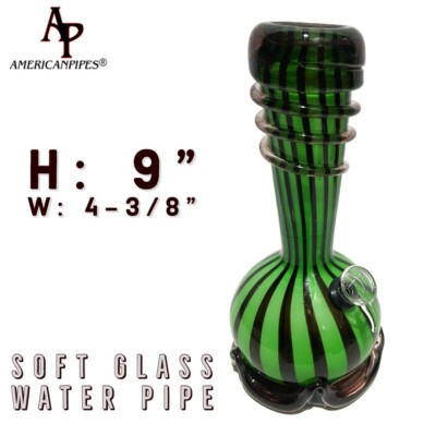 9” Circus Water Pipe/ Heavy Soft glass Pipes By INHALE & AmericanPipes ...