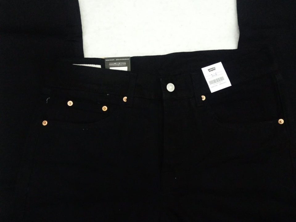 Levis 501 Mens Original Fit Straight Leg Bottoms Jet Black Jeans ...