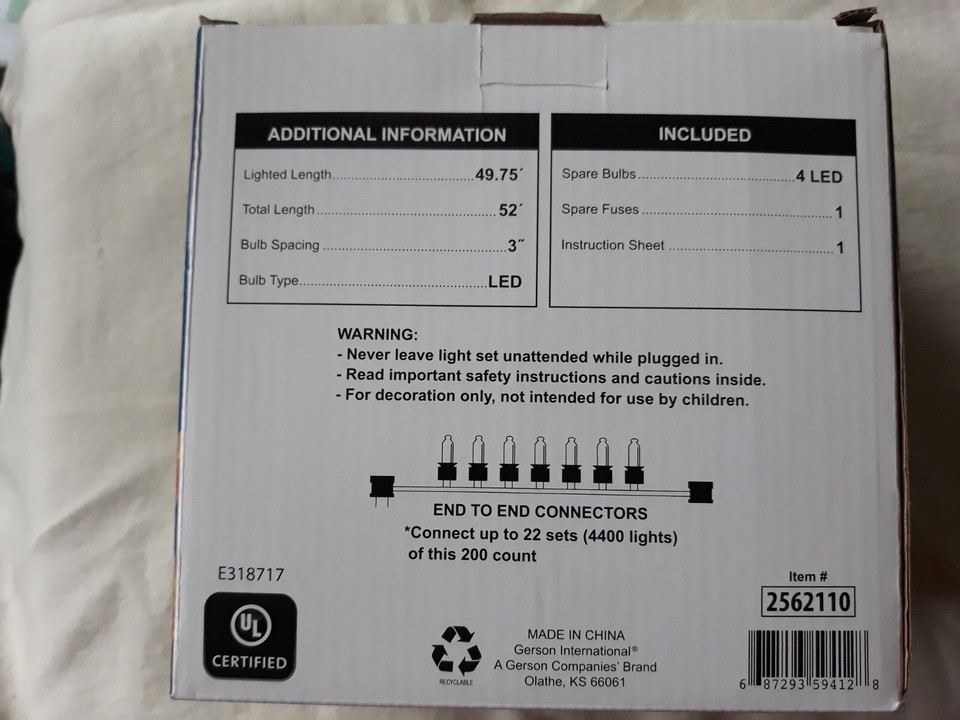 Gerson LED 200 mini lights string set mulit-colored with green wire. | eBay