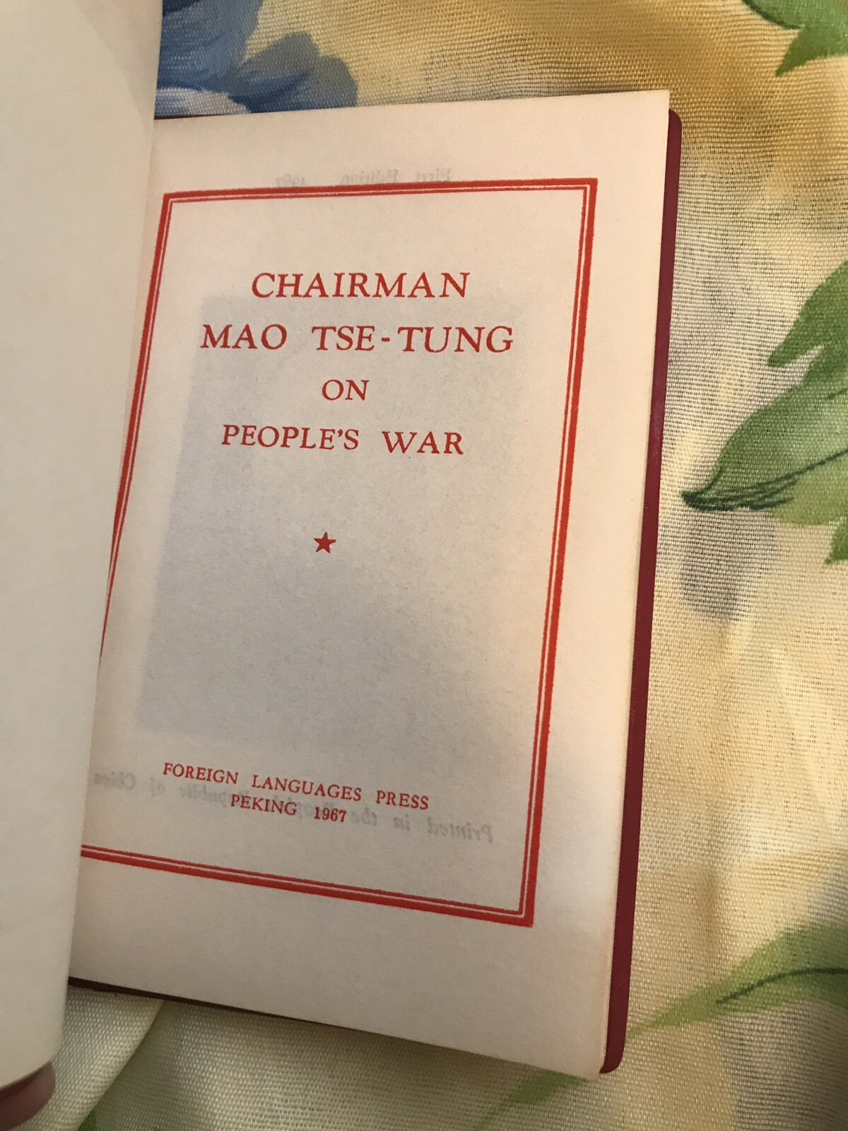 Chairman Mao Tse -Tung On People’s War 1967 1st Foreign Languages Press ...