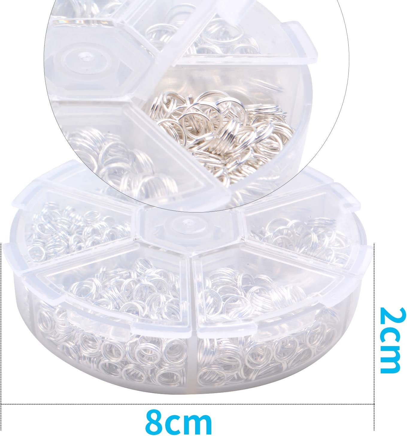 Iron Split Rings, 1 Box (100G) 6 Sizes Double Loop Jump Ring Small ...