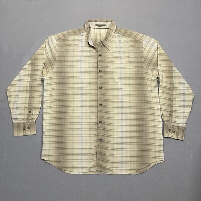 Tommy Bahama Shirt Men's Size Large 100% Silk Long Sleeve Window Pane ...