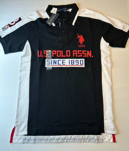 NWT U.S. Polo Assn Shirt Ralph Lauren USPA 1890 Size Medium Black/White ...