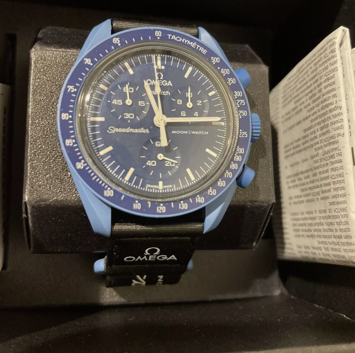 Omega x Swtach MoonSwatch Mission to Neptune Men's Ceramic Watch Brand ...