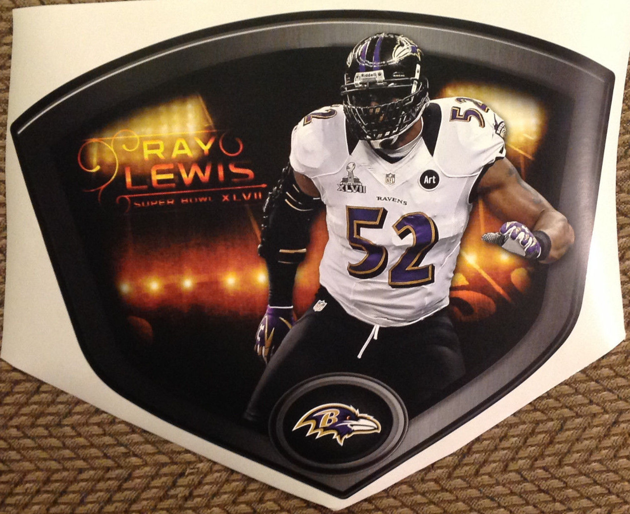 RAY LEWIS 17"x13" Super Bowl 47 Shield Mural Ravens Fathead Wall ...