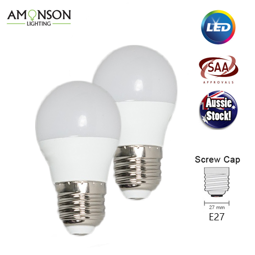 Amonson Lighting NEW 3W LED Bulb E27 Screw Globe 240V Ivory A50 3000K ...