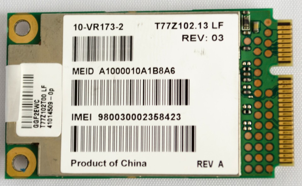 SIERRA WIRELESS Gobi2000 3G WWAN Adapter for Motion Computing J3500 ...