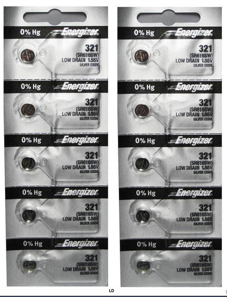 ENERGIZER 321 SR616SW SR616 SILVER OXIDE (2piece) Watch Battery ...