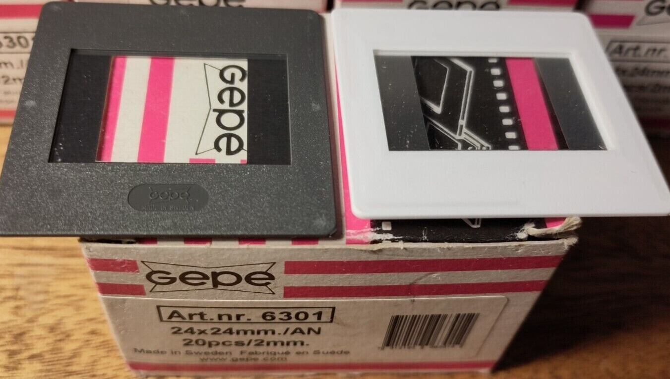 Slide mount Frame DOUBLE GLASS GEPE 6801 TV/AN 2mm 2x2" 5x5 21x28 mm ...