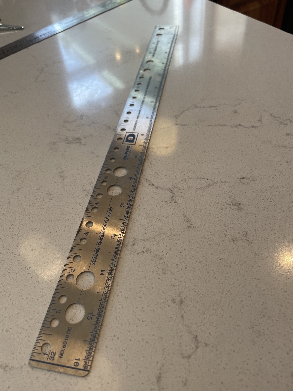 Vintage 16” Duplex Metal Ruler with Holes for Files Business Forms | eBay