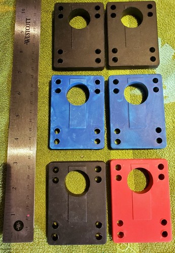 Slant Longboard Wedge Risers - Black, Red, Blue - Angled Riser Pads - Set of 2 | eBay