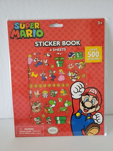 Super Mario Sticker Book 6 Sheets Over 500 Stickers Included | eBay