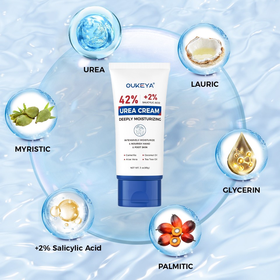 OUKEYA Urea 42% + 2% Salicylic Acid Repair Foot Cream For Dry Cracked ...