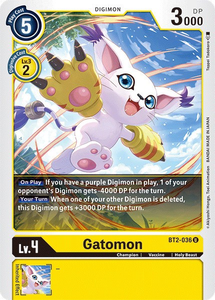 Digimon TCG BT2-036 Gatomon Uncommon Ultimate Power Card Game | eBay