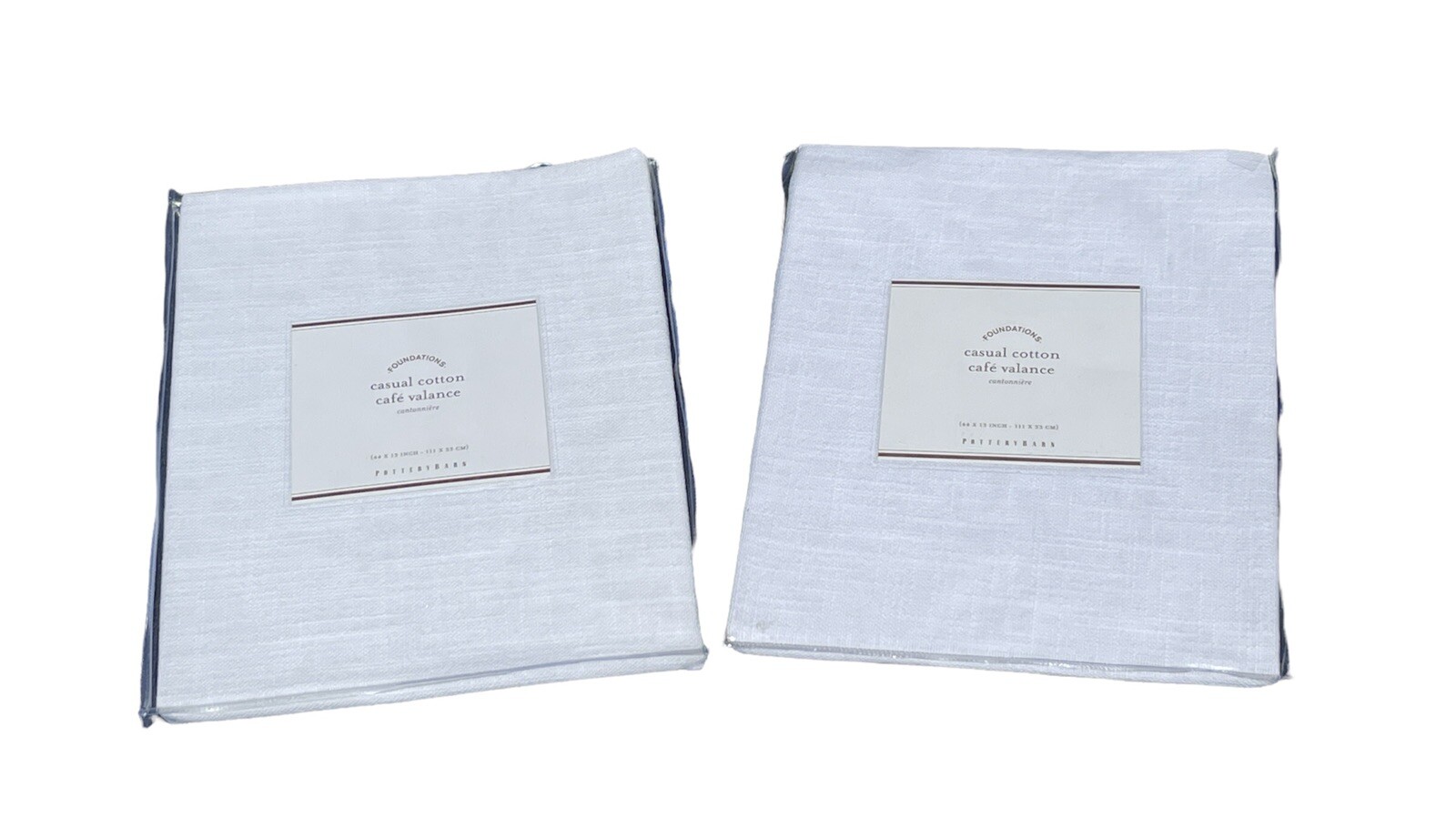 2- Foundations Casual Cotton Cafe Valance By Pottery Barn -White ...
