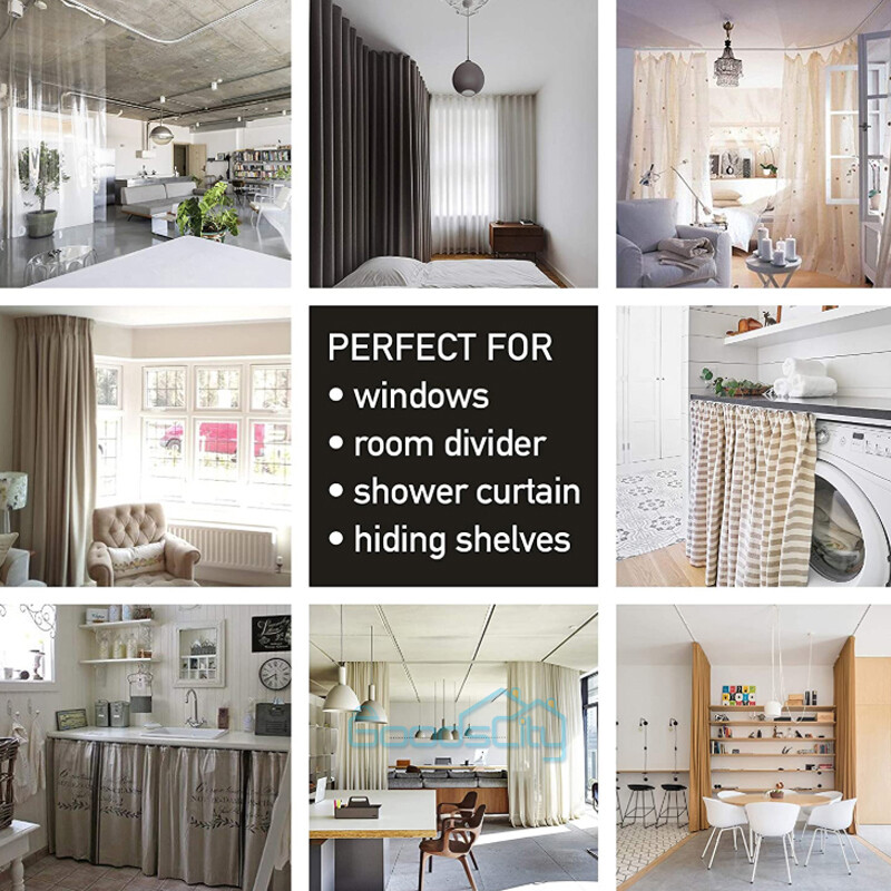 18FT Flexible Ceiling Curtain Track Mount Window Room Divider (Cut to ...