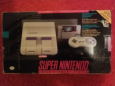 Super Nintendo SNES Console System Complete In Box CIB Super Mario ...