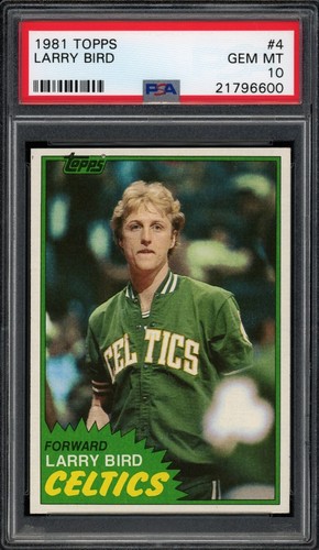Larry Bird 1981 Topps Celtics Basketball Card #4 PSA 10 *HIGH-END ...