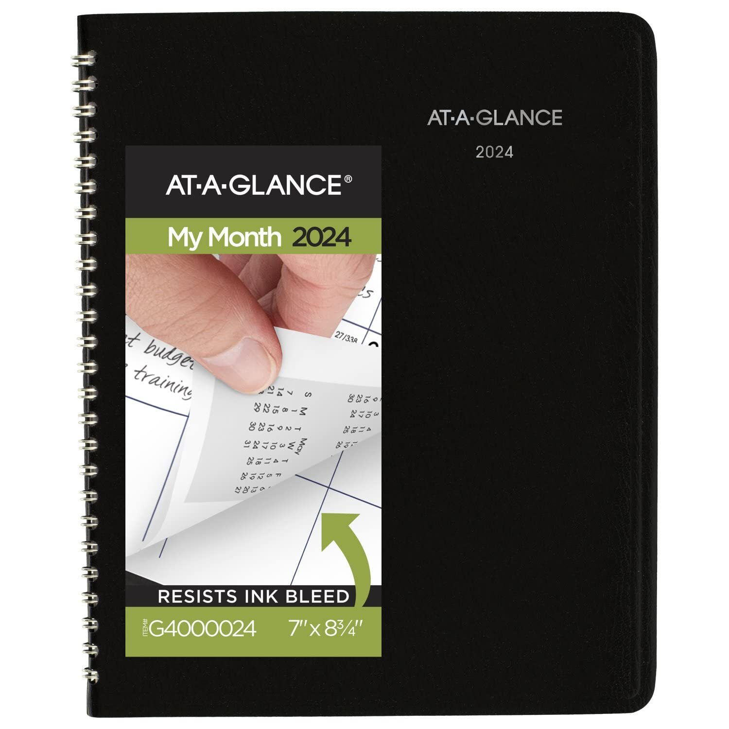 2024 AT-A-GLANCE DayMinder 7" .75" Monthly Planner Black (G400-00-24 ...