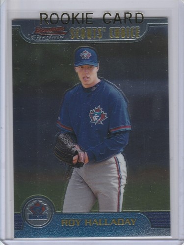 ROY HALLADAY ROOKIE CARD Bowman Chrome RC Baseball Scout's Choice BLUE ...