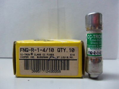 New Lot Bussmann FNQ-R-1 4/10 Amp Fuses FNQ R 1 4/10 Class CC 600 Volts ...
