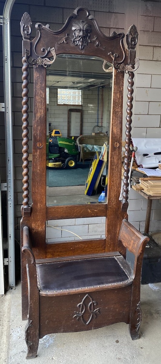 Victorian Hall Tree Bench