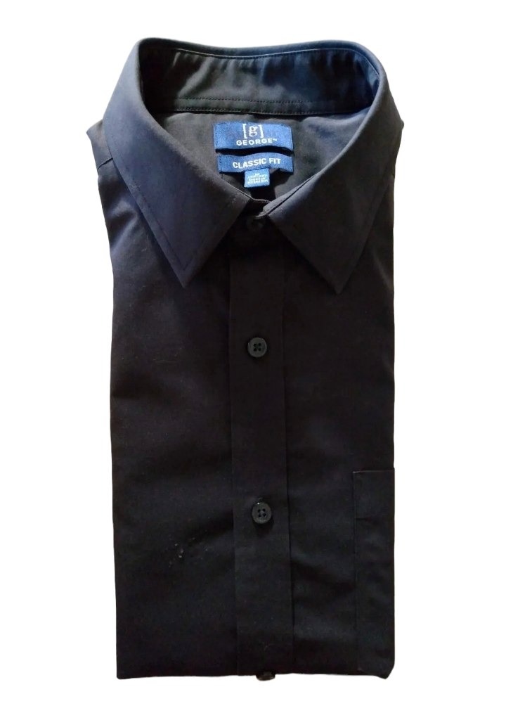 George Classic Fit Men's Black Long Sleeve Dress Shirt 38 x 40 | eBay