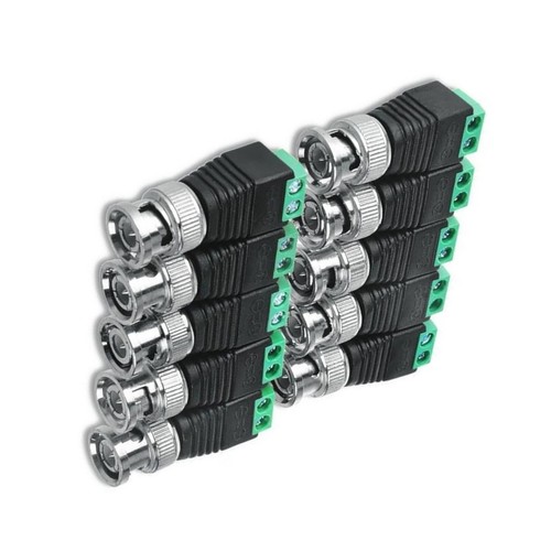 10Pcs CCTV Video Male Metal BNC Connector Plug Screw Terminal For CCTV ...