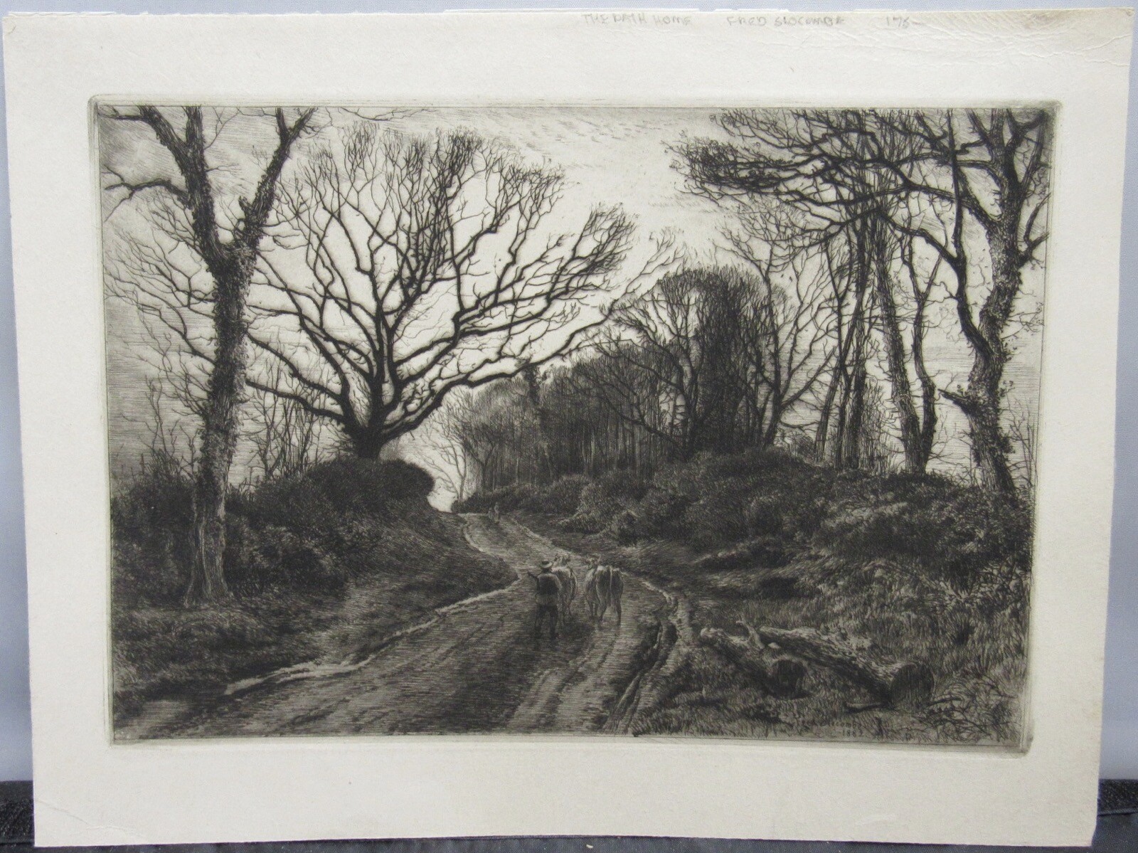 FRED SLOCOMBE THE PATH HOME ORIGINAL ETCHING 1882 LAID PAPER NEVER ...