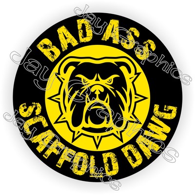 3pcs - Bad Ass Scaffold Dawg Hard Hat Stickers Decals Funny Label ...