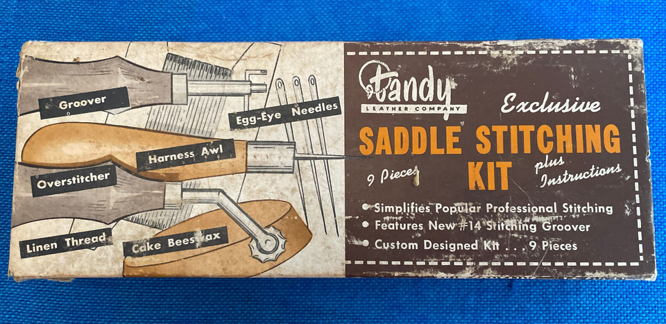VINTAGE Tandy Saddle Stitching Kit Box 1960 Original Groover ...
