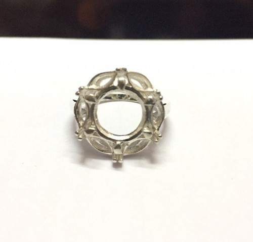 925 Solid Sterling Silver 10 mm Round Semi Mount Ring Setting Highly ...