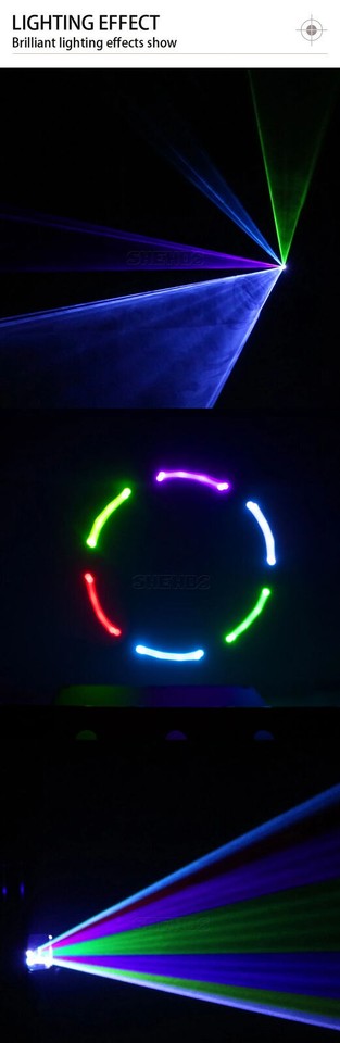 SHEHDS ILDA 3W 3D Animation RGB Full Color Projector Light For Bar DJ ...