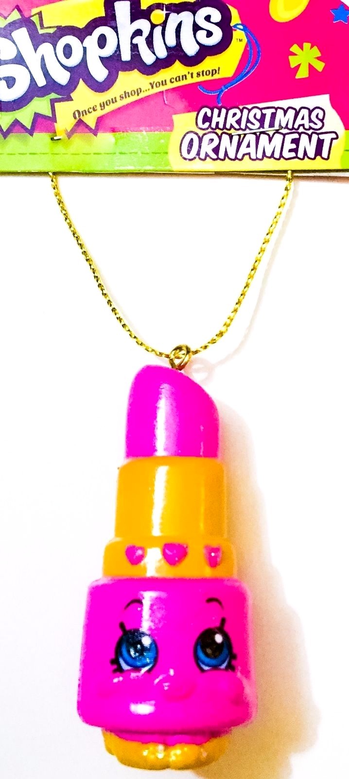 Shopkins Christmas Ornament Lippy Lip Figure Full Sculpt Lipstick Pink ...