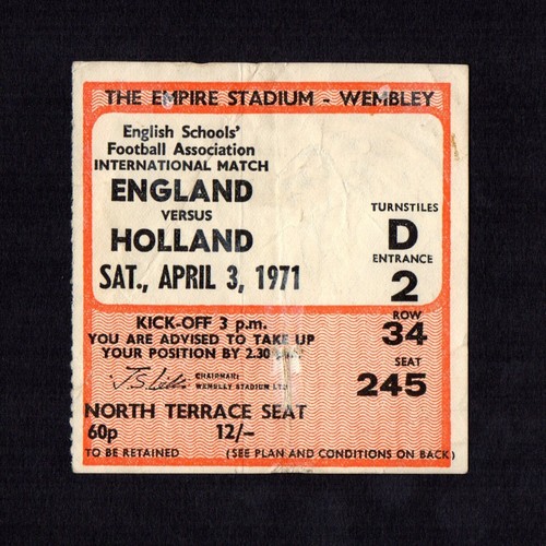 1971 ENGLAND v HOLLAND NETHERLANDS SCHOOLBOYS SCHOOLS INTERNATIONAL 03. ...