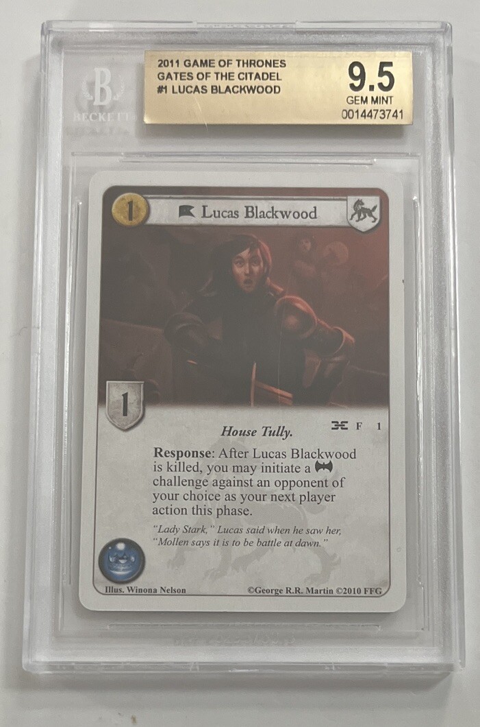 LUCAS BLACKWOOD ROOKIE Game Of Thrones Rare BGS 9.5 | eBay
