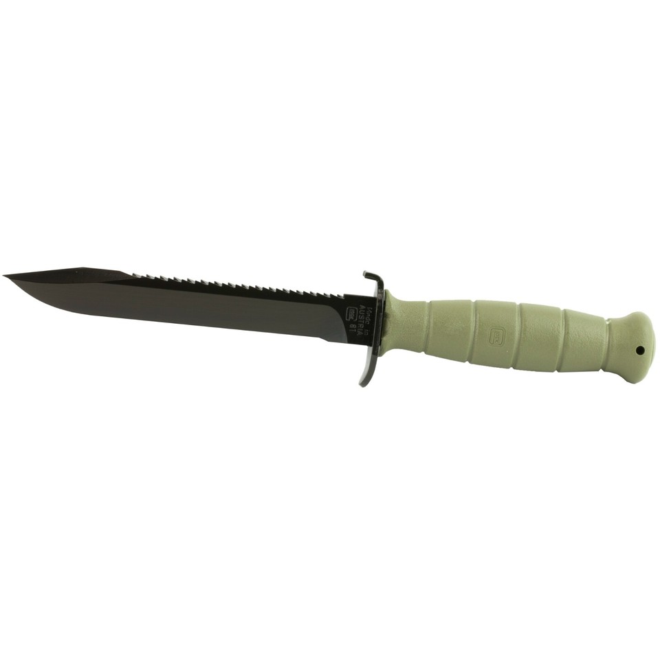 GLOCK GREEN KF039181 Field Knife w/Sheath 6.5" w/Saw SAME DAY FAST FREE ...