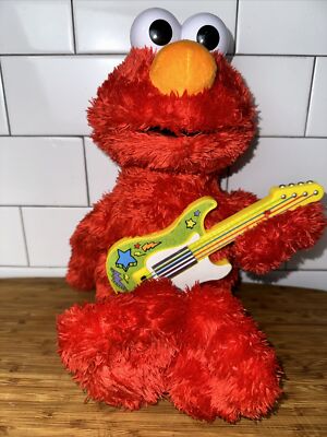 Hasbro Sesame Street Elmo Plush toy Guitar Sings English Spanish Animal ...