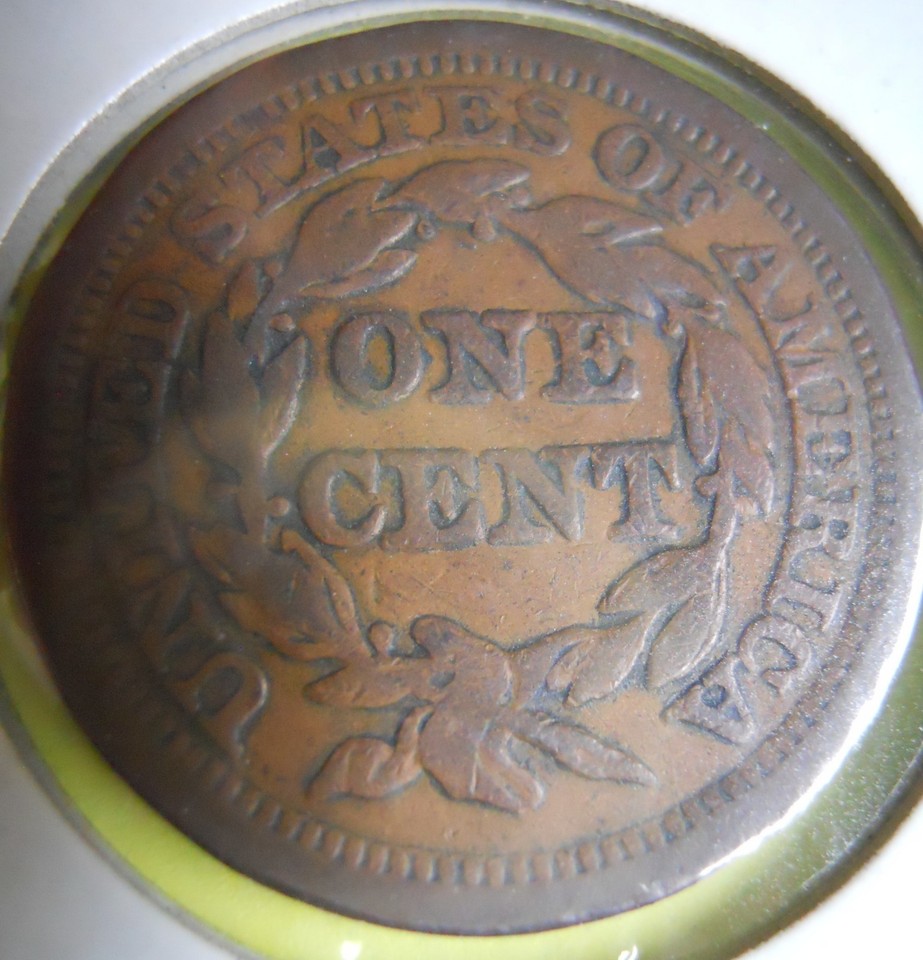 1849 Large Cent... Braided Hair... Philadelphia Mint... Very Good ...