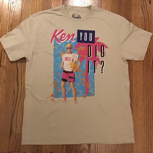 Official Barbie Brand “Ken You Dig It” T-shirt- Beige Size Adult Large ...