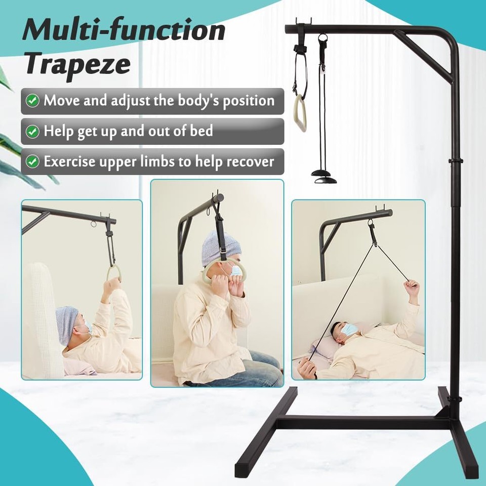 Overhead Trapeze Bar for Bed Mobility Aids Transfer Pole Stand Up ...