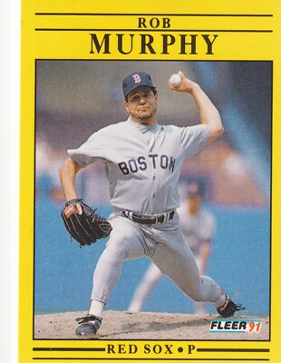 1991 Fleer #104 Rob Murphy MLB Boston Red Sox + (Yes 4 Free Mystery ...