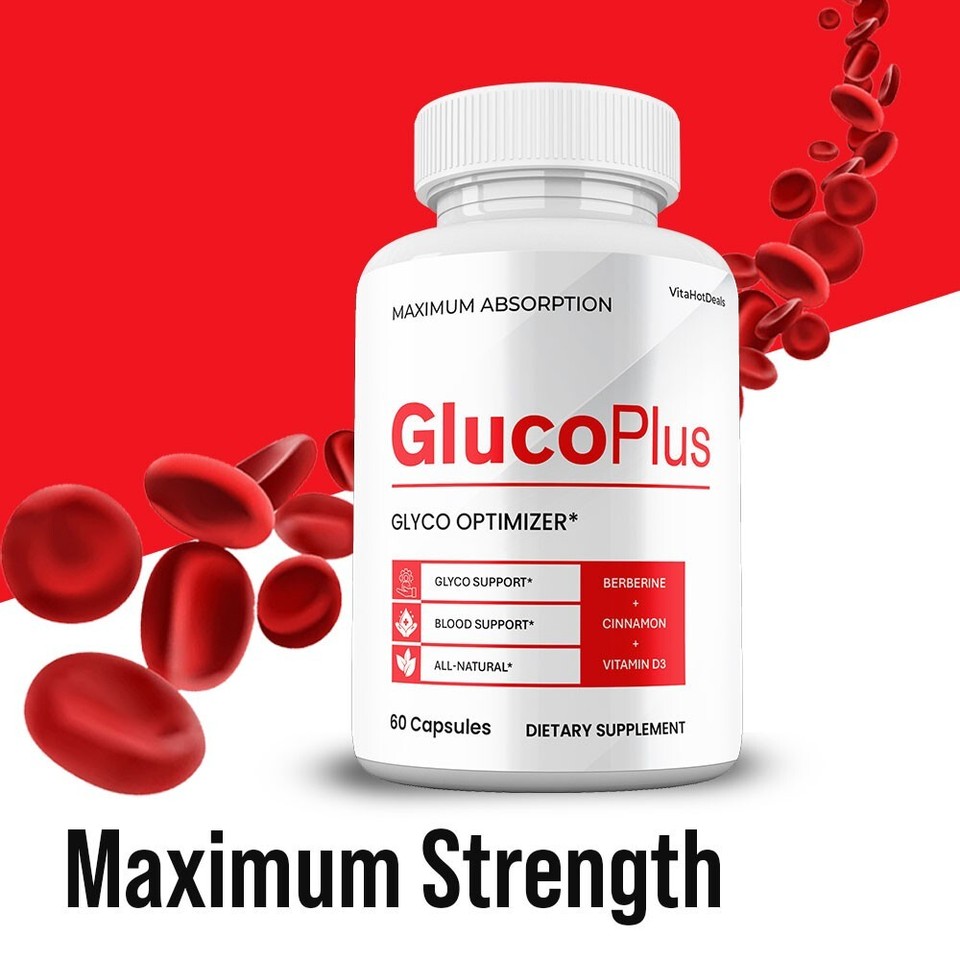 GlucoPlus Blood Optimizer Capsules, Max Strengtht, Gluco Plus Pills (1 ...